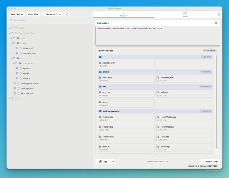 Repo Prompt Relying On Local Folder Context For Writing Conversing And Optimizing Code Chief 3109